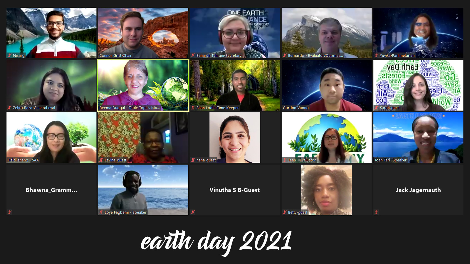 Earth Day Meeting 2021 - Oakville - Glen Abbey Toastmasters