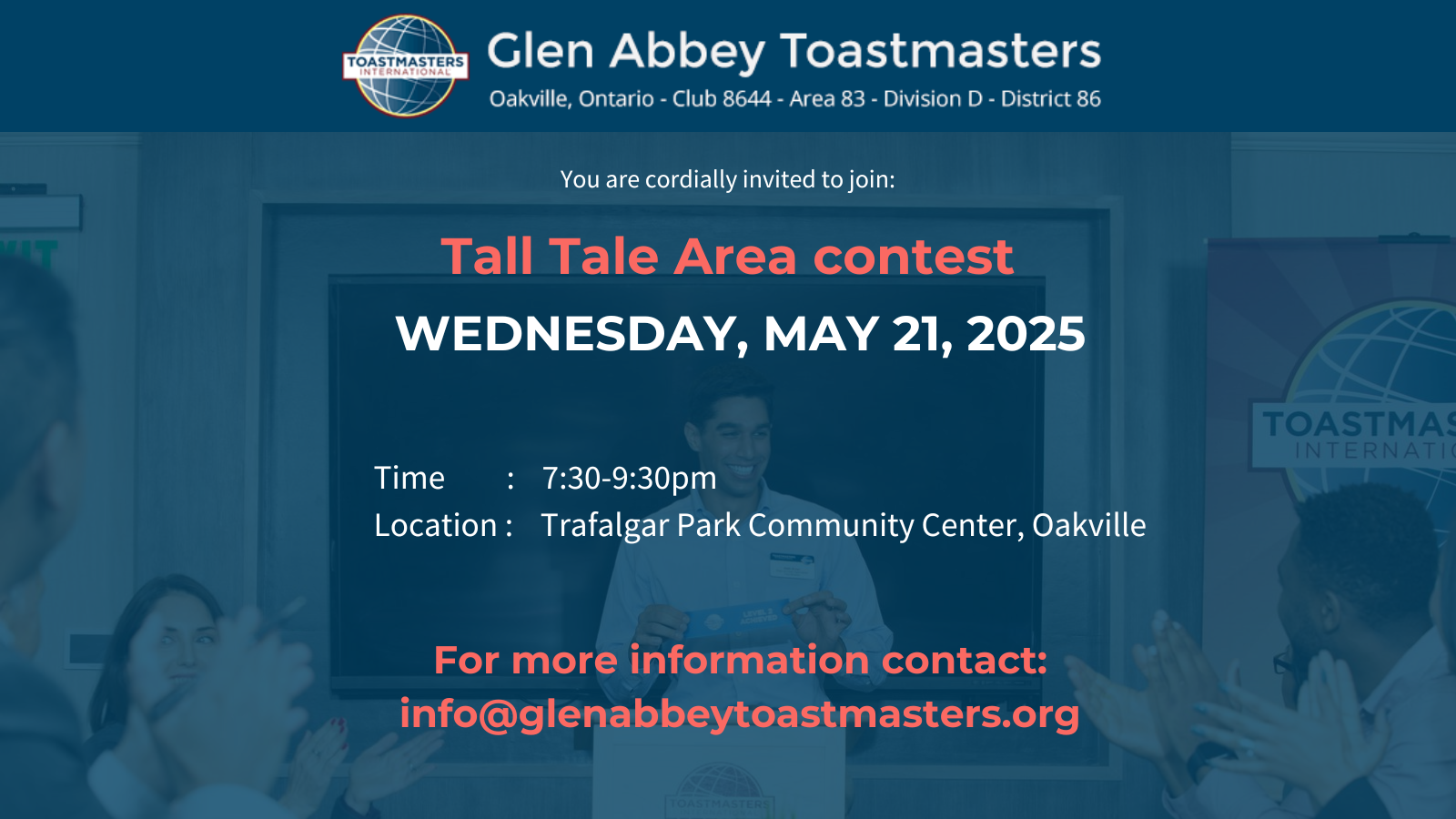 2025 Area Tall Tale Contest - Oakville - Glen Abbey Toastmasters